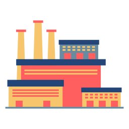 Colored Factory Buildings Silhouette Awesome PNG & SVG Design For T-Shirts