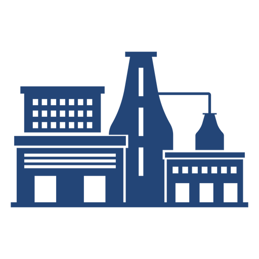 Simple factory building silhouette - Transparent PNG & SVG vector file