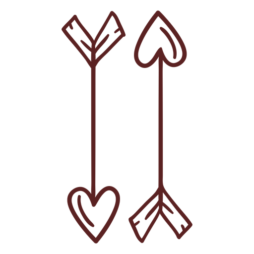 Dibujado a mano trazo de flechas de corazón - Descargar PNG/SVG ...