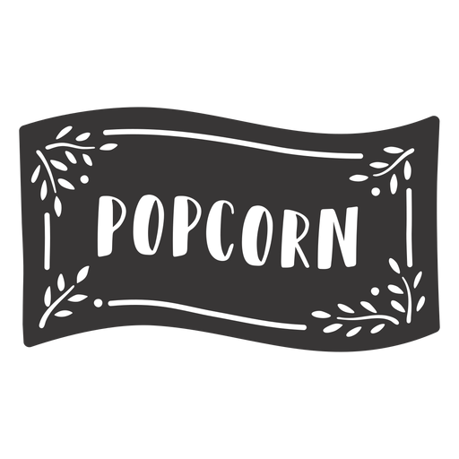 Hand drawn popcorn label - Transparent PNG & SVG vector file