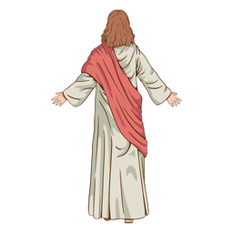 Back View Jesus Illustration PNG & SVG Design For T-Shirts