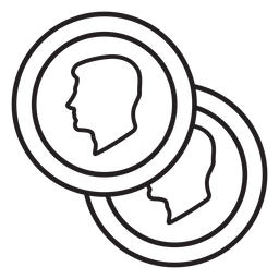 Paper Cut Coins Stroke PNG & SVG Design For T-Shirts