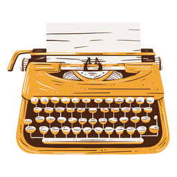 Traditional Typing Machine Text Hand Drawn Element PNG & SVG Design For ...