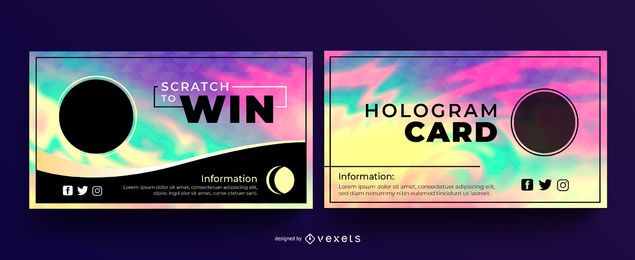 Hologram Scratch Off Card Template Vector Download