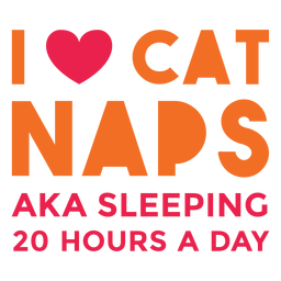 I Heart Cat Naps Lettering PNG & SVG Design For T-Shirts