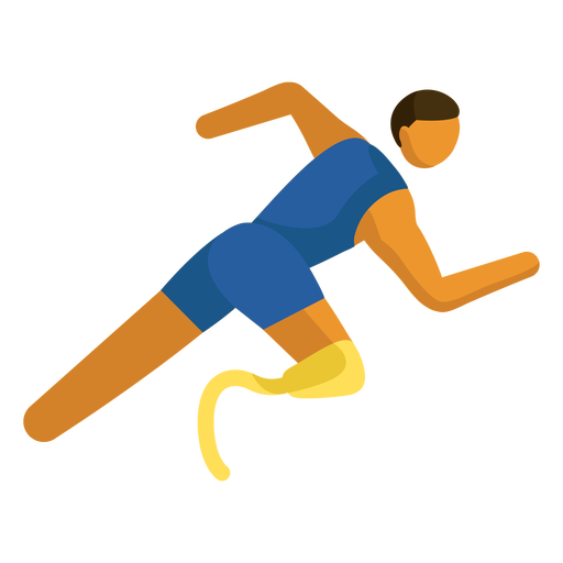 Paralympic sport pictogram running flat - Transparent PNG & SVG vector file