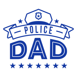 Diseño PNG Y SVG De Policía Papá Letras Policía Para Camisetas
