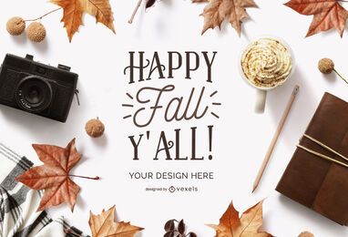 Fall Mockup Composition PSD Editable Template