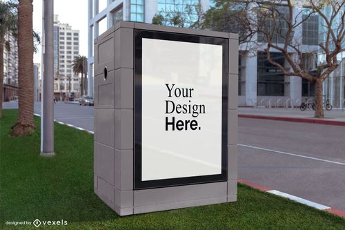 Square Street Billboard Mockup PSD Editable Template