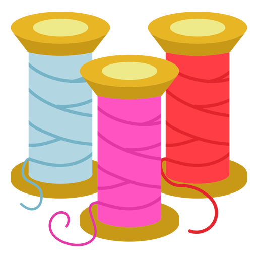 Color thread spools flat icon - Transparent PNG & SVG vector file
