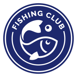 Fishing Club Swimming Fish Badge Blue PNG & SVG Design For T-Shirts