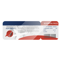 Airline Boarding Pass Flat Transparent PNG & SVG Vector