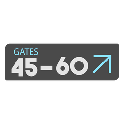 Gates 45 60 Airport Sign Icon PNG & SVG Design For T-Shirts
