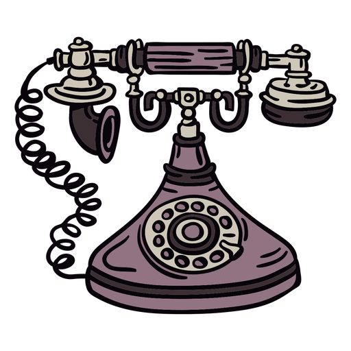 Hand drawn classic rotary phone front - Transparent PNG & SVG vector file