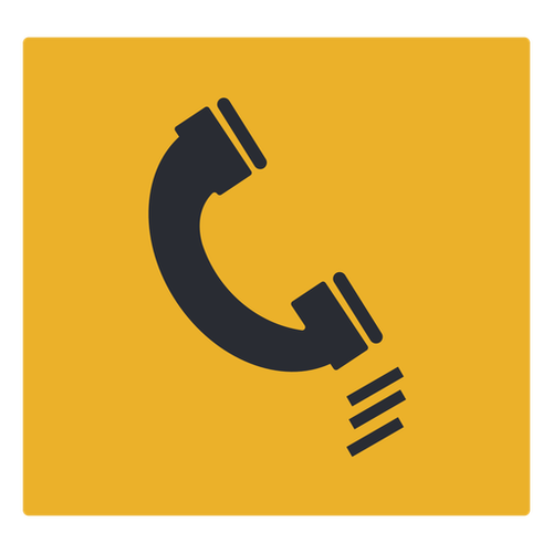 Yellow Phone Logo Phone Flat Icon PNG & SVG Design For T Shirts