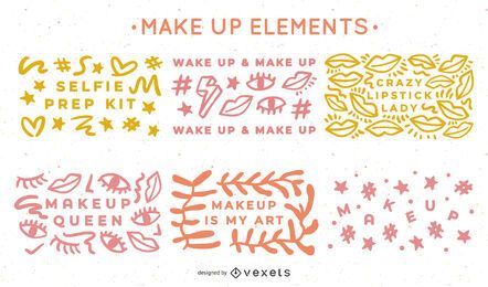 Makeup Elements Design Pack Vector Download
