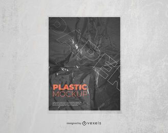 Plastic Paper Poster Mockup Design PSD Editable Template