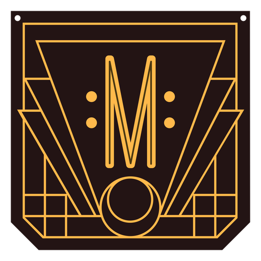 Letter m art deco banner - Transparent PNG & SVG vector file