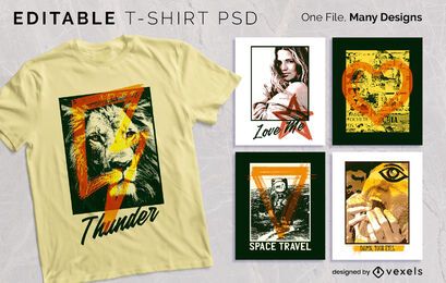 Serigraphy Frame T-shirt Design PSD PSD Editable Template
