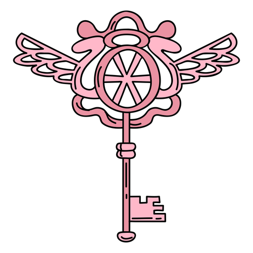 Hand drawn ornate key pink - Transparent PNG & SVG vector file