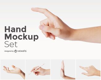 Hands Mockup Set PSD Editable Template