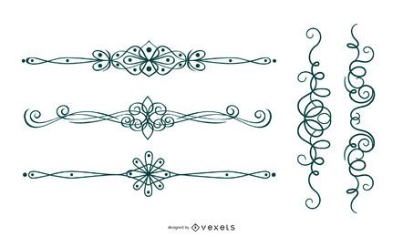 Curly Ornaments Design Vector Download