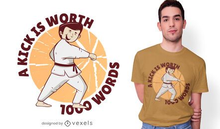 Karate Kick T-shirt Design Vector Download