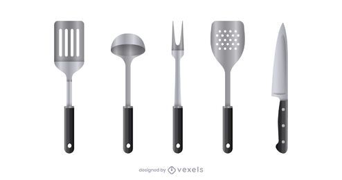 Realistic Kitchen Tool Set Vector Download