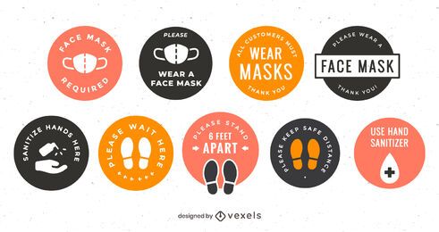 Covid Signals Badge Set - Vector Download