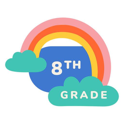 8th grade rainbow label - Transparent PNG & SVG vector file