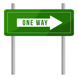 Green One Way Sign Flat PNG & SVG Design For T-Shirts