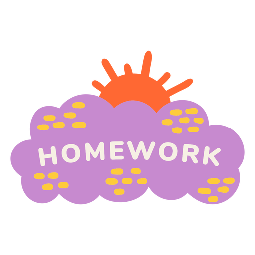 Homework sunny label - Transparent PNG & SVG vector file