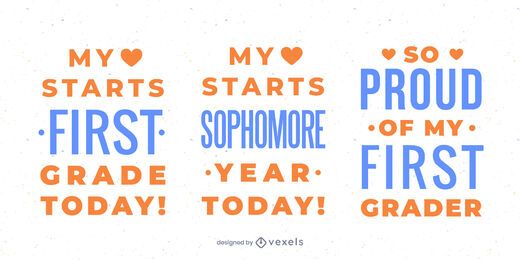 Descarga Vector De Paquete De Letras Para Estudiantes De Primer Grado