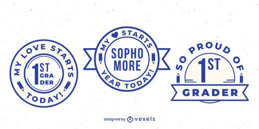 First Grade Quote Badge Pack Vector Download