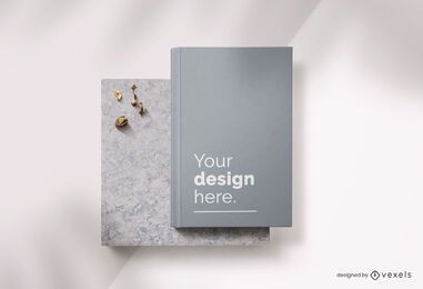 Book Hardcover Mockup Composition PSD Editable Template