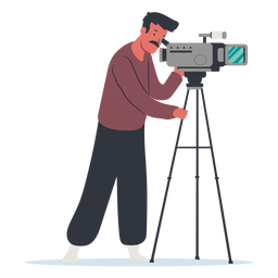 Cameraman Character Illustration Design PNG & SVG Design For T-Shirts