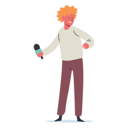 Standing Man With Microphone PNG & SVG Design For T-Shirts