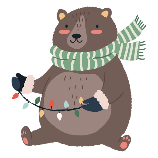 Christmas bear cute illustration - Transparent PNG & SVG vector file