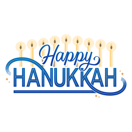 Happy hannukah candles lettering - Transparent PNG & SVG vector file