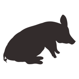 Sitting Side View Pig Silhouette PNG & SVG Design For T-Shirts