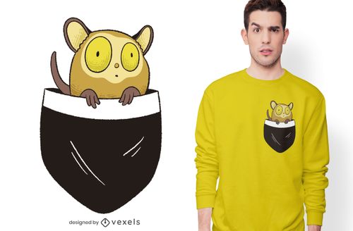 Tarsier Pocket T shirt Design Vector Download