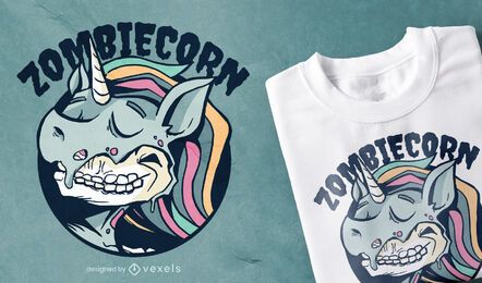 Zombiecorn Cartoon T-shirt Design Vector Download