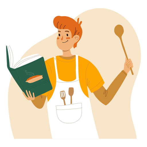 Ginger man cooking character - Transparent PNG & SVG vector file