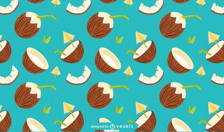 Coconut Flat Pattern Design Vector Download