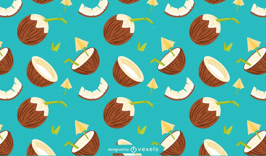 Diseño De Patrón Plano De Coco - Descargar Vector