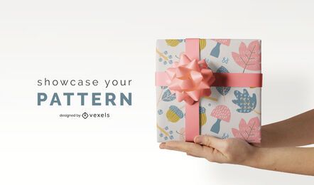 Paper Gift Wrap Mockup Design PSD Editable Template