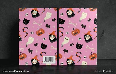 Halloween Doodle Book Cover Design Vector Download