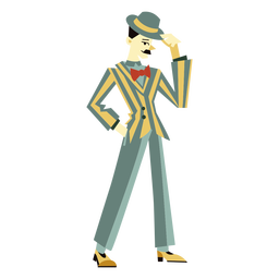 20s Art Deco Man Tip Hat Character PNG & SVG Design For T-Shirts