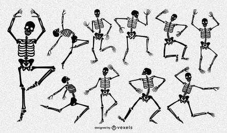 Lustiges Skeleton Pose Design Pack - Vektor Download