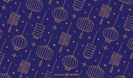 Chinese Lanterns Pattern Design Vector Download